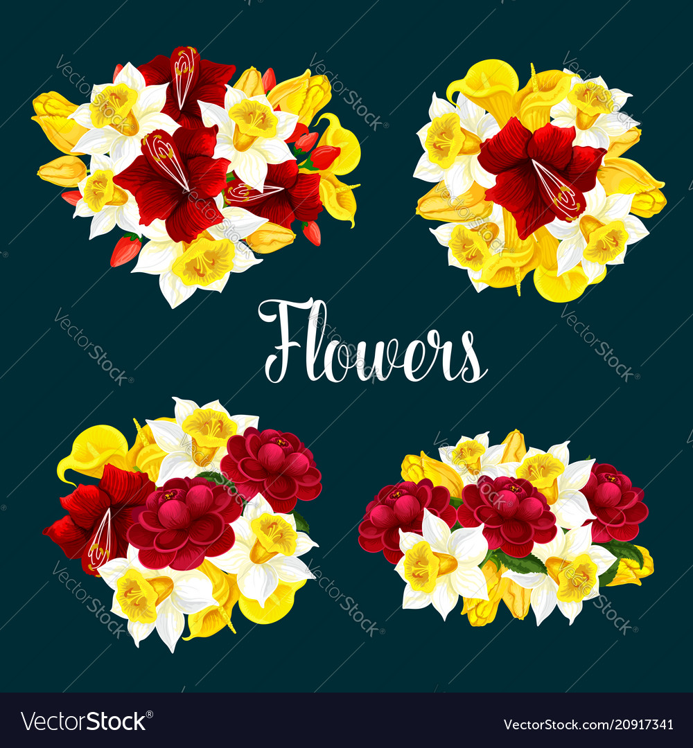 Flower pattern or poster Royalty Free Vector Image