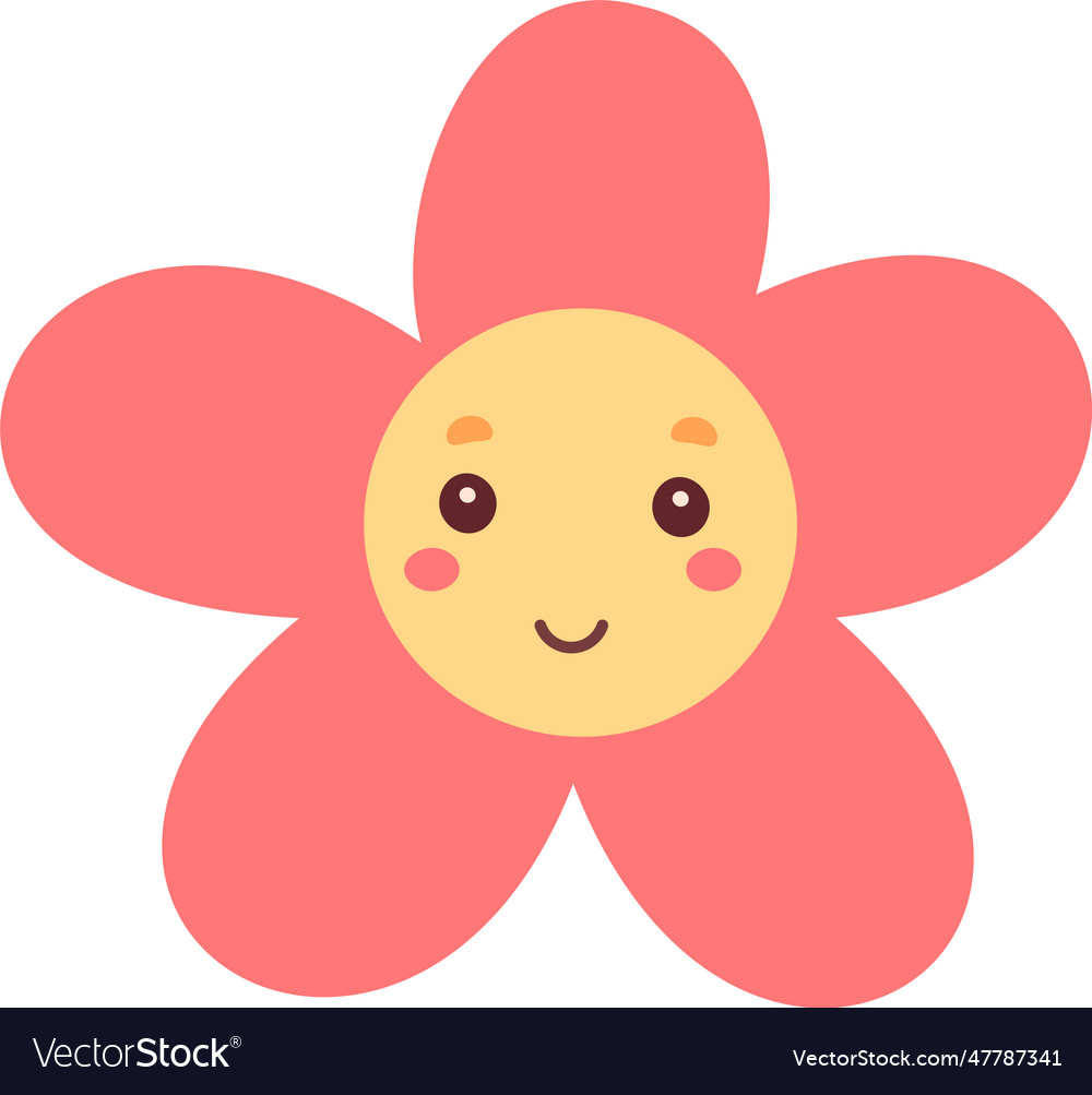 Flower with face Royalty Free Vector Image - VectorStock