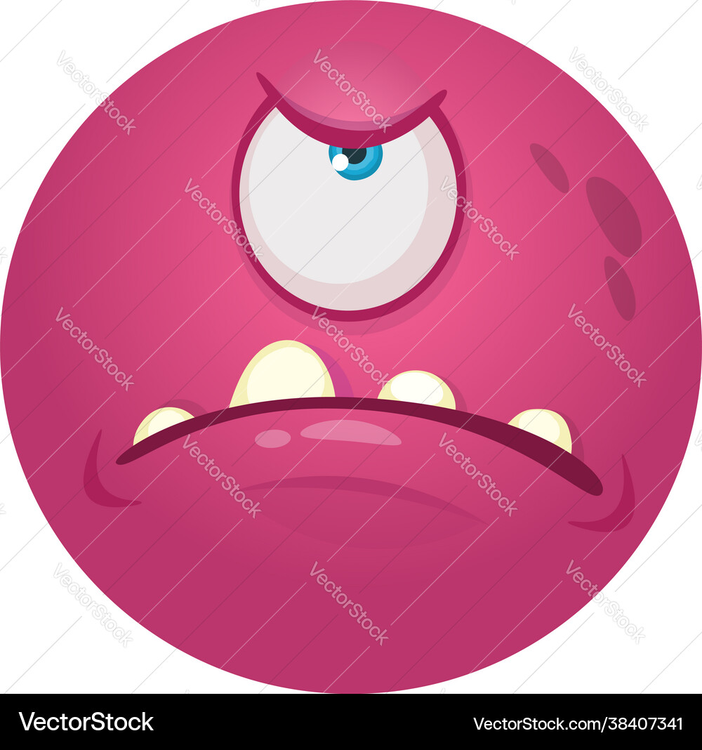 Funny cartoon monster face halloween Royalty Free Vector