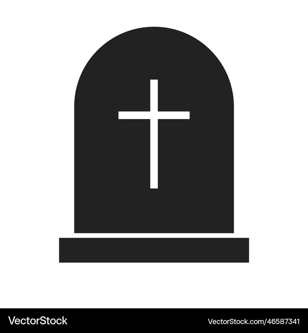 Grave silhouette icon or tomb death Royalty Free Vector