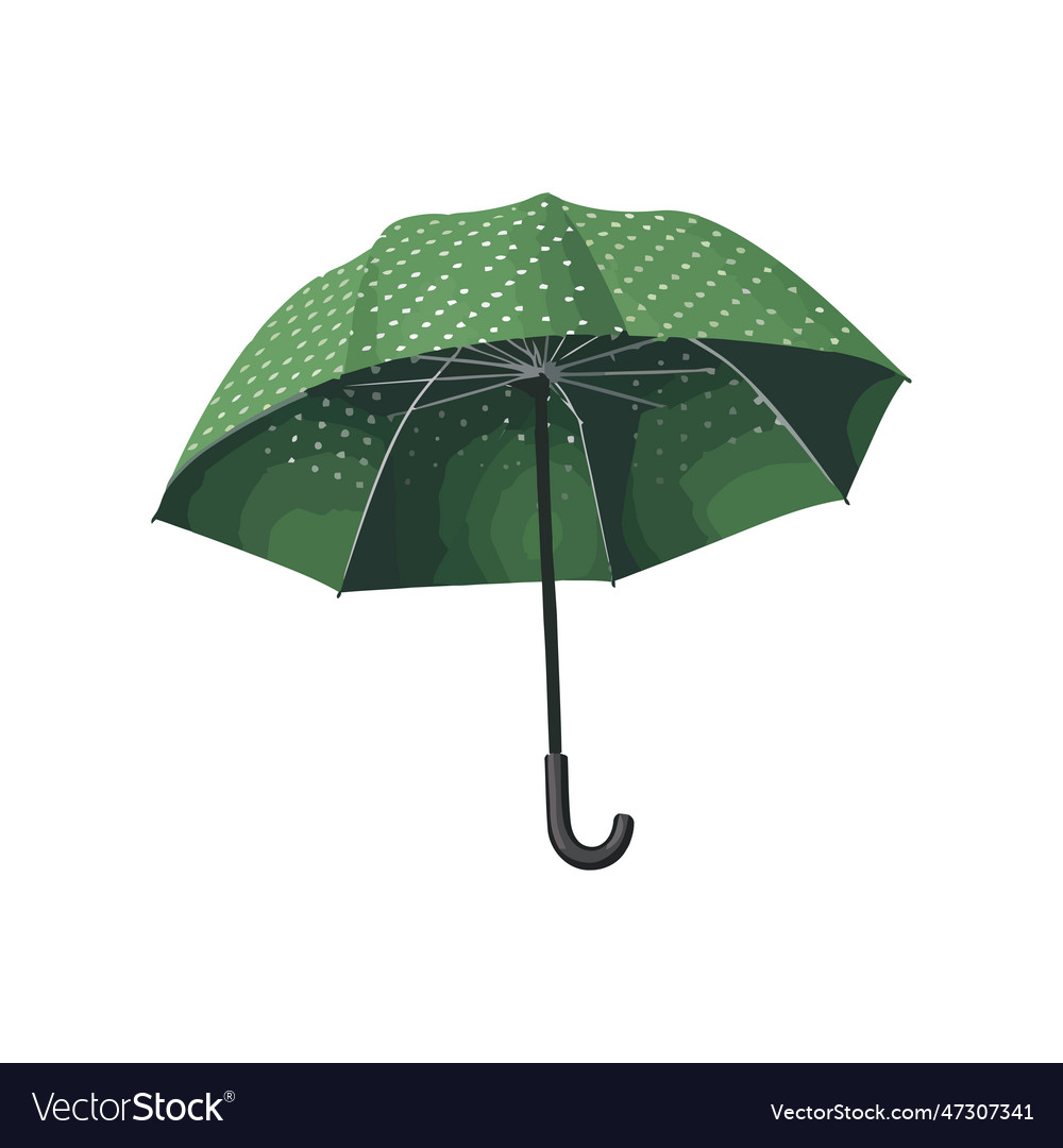 Green umbrella shelters from wet weather Vector Image
