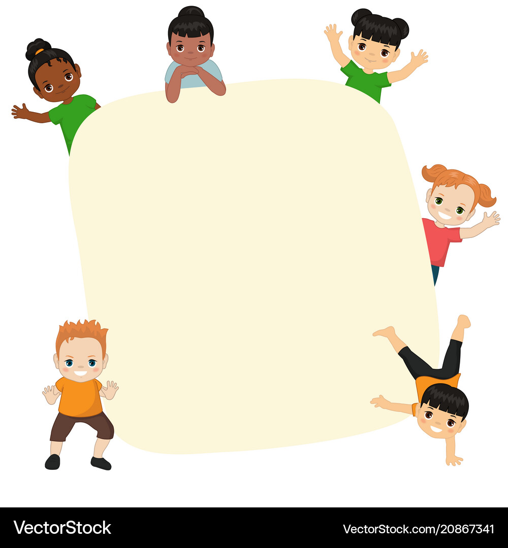 Group of happy children Royalty Free Vector Image