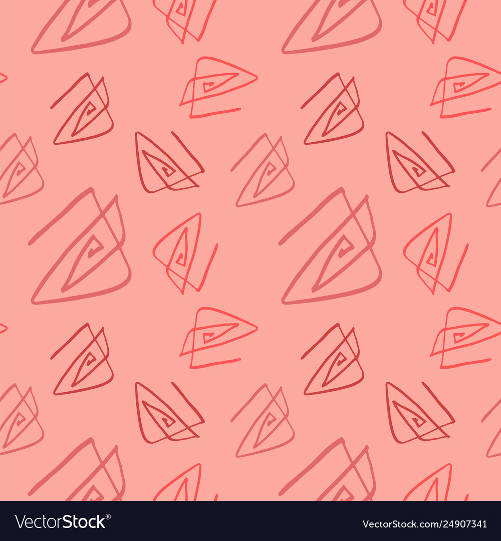 Hand drawn elements seamless pattern pink Vector Image