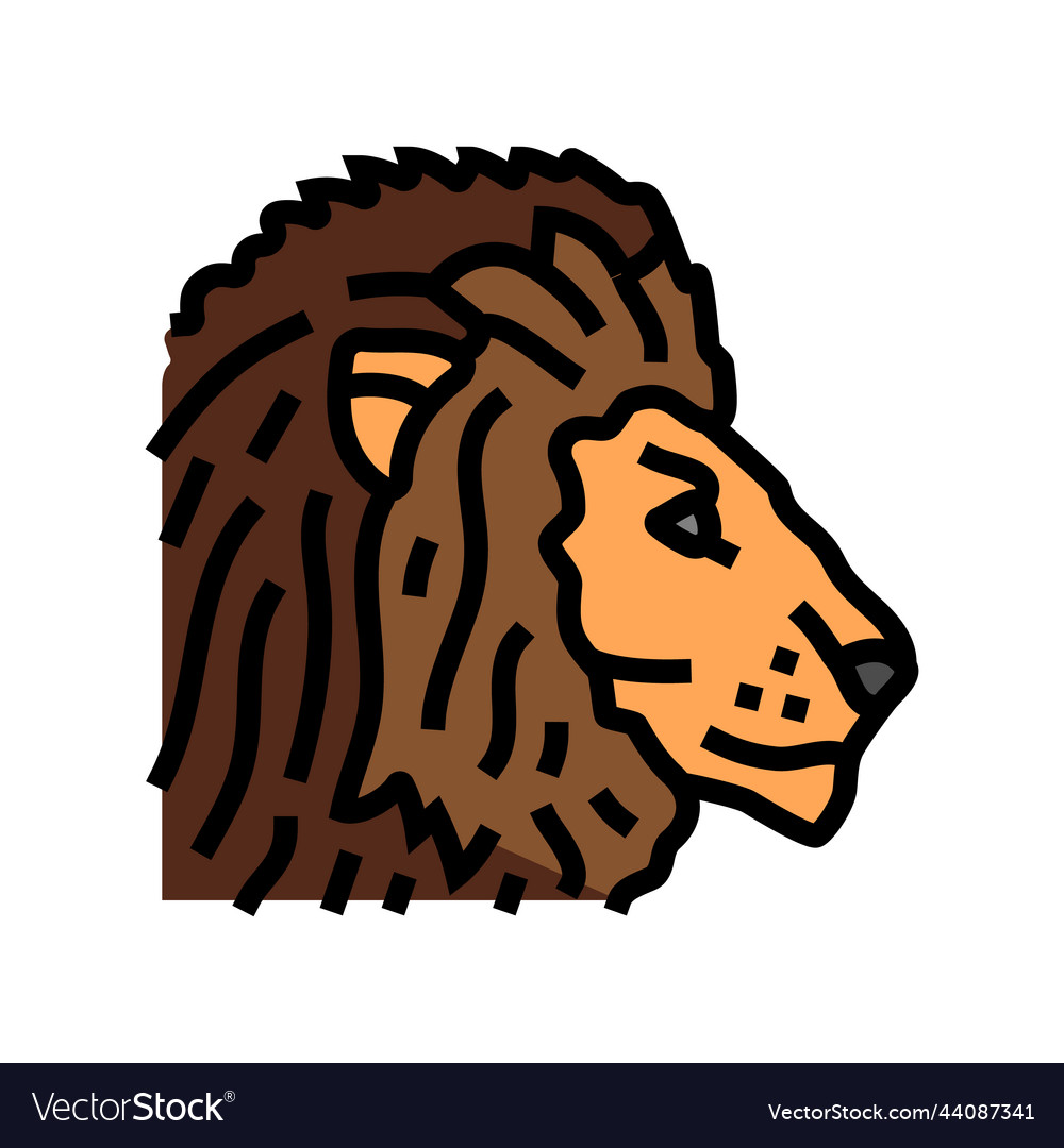 Lion animal zoo color icon Royalty Free Vector Image
