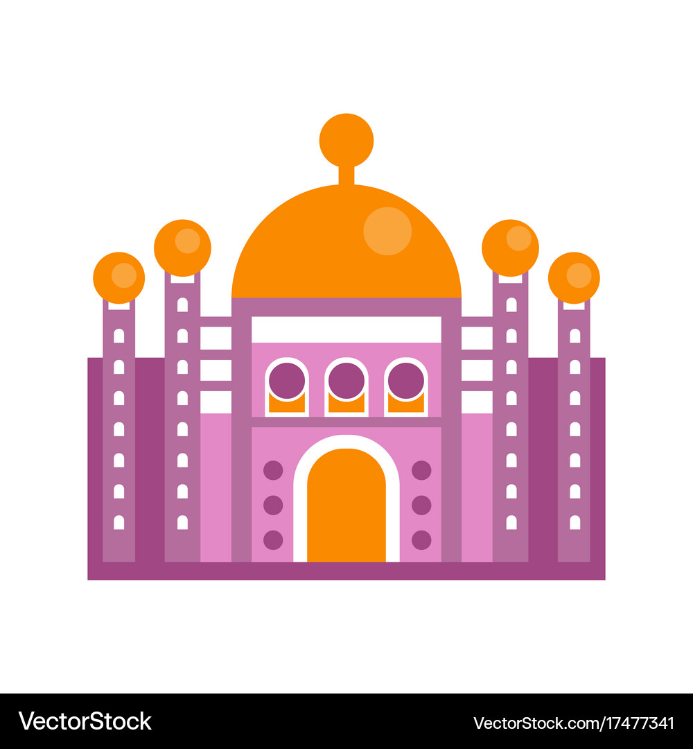 Purple majestic palace building Royalty Free Vector Image
