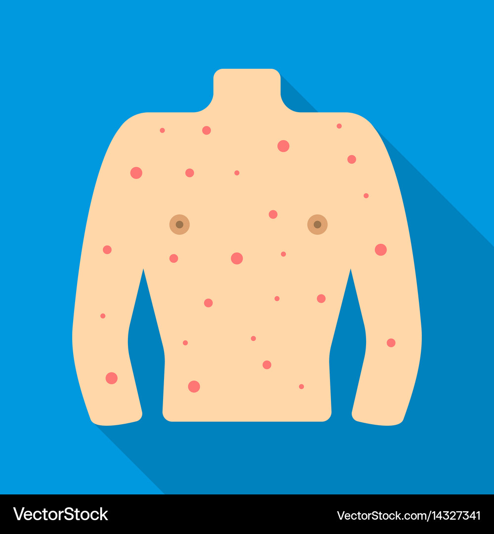 Rash icon flate single sick icon from the big ill Vector Image