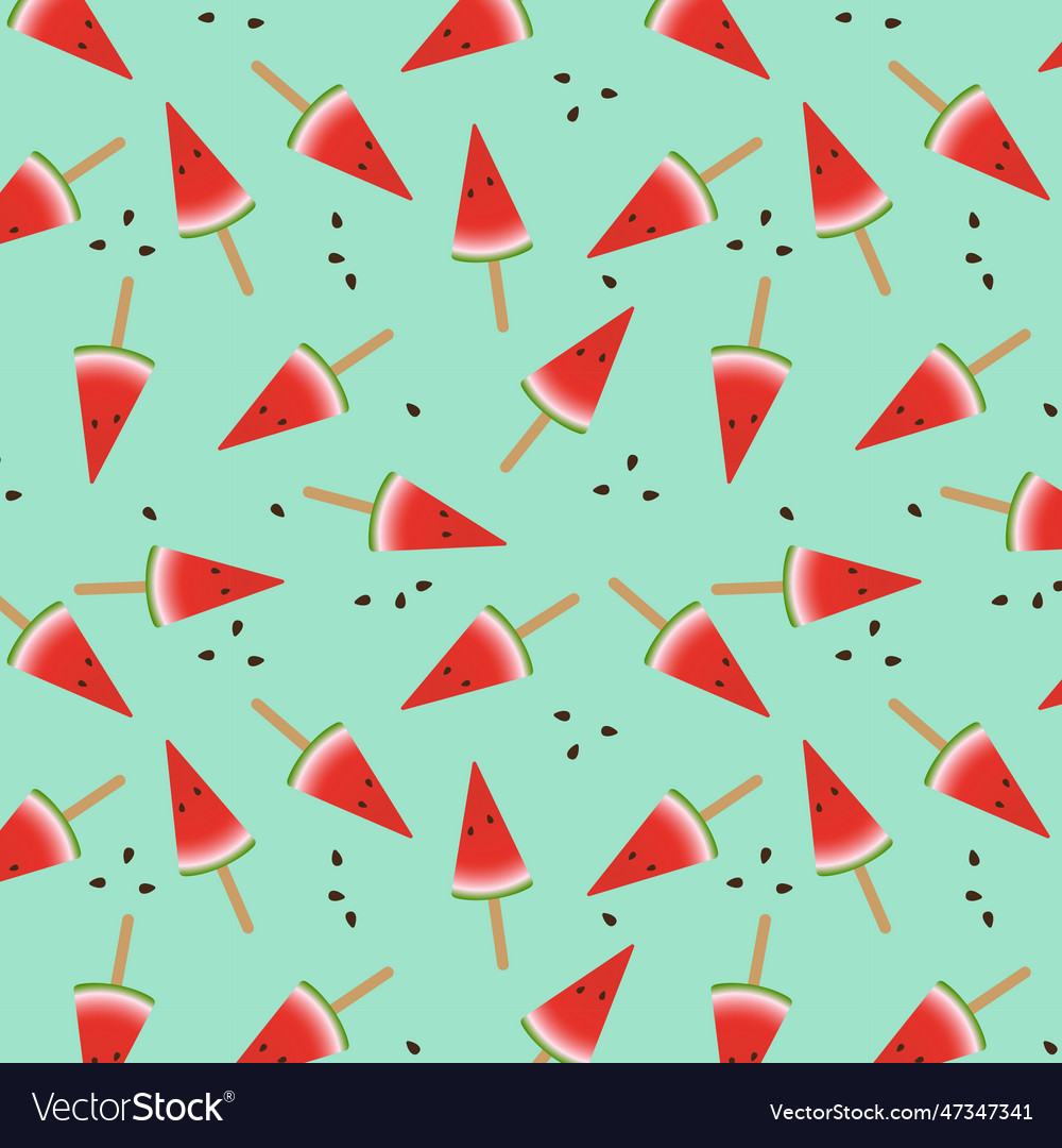 Seamless watermelon slice pattern blue Royalty Free Vector