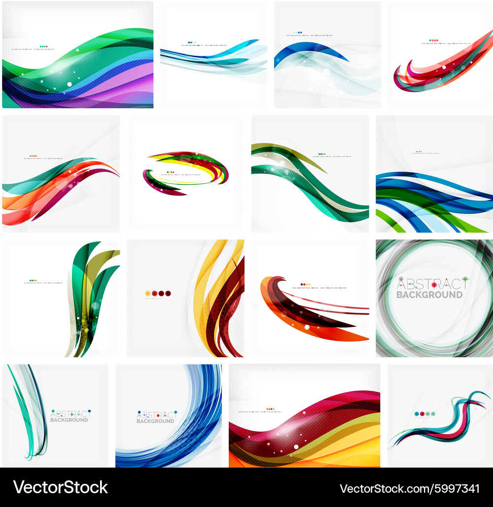Set of abstract backgrounds circles swirls Vector Image