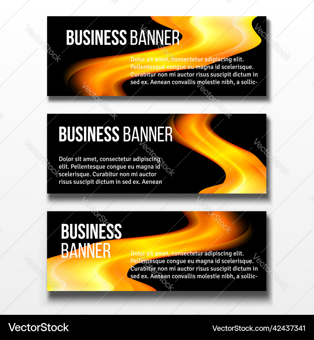 Set of three business banners Royalty Free Vector Image