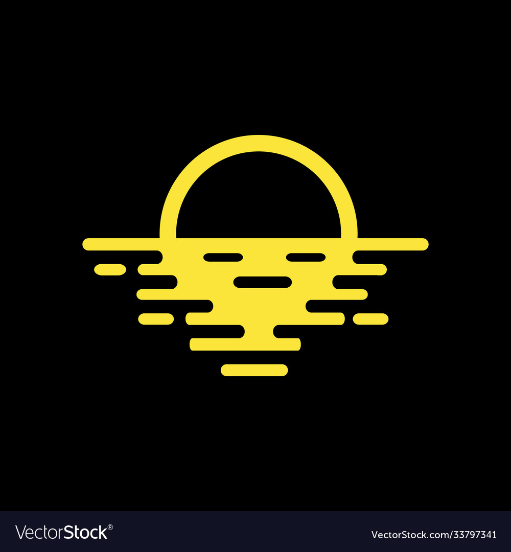 Sunset landscape logo Royalty Free Vector Image