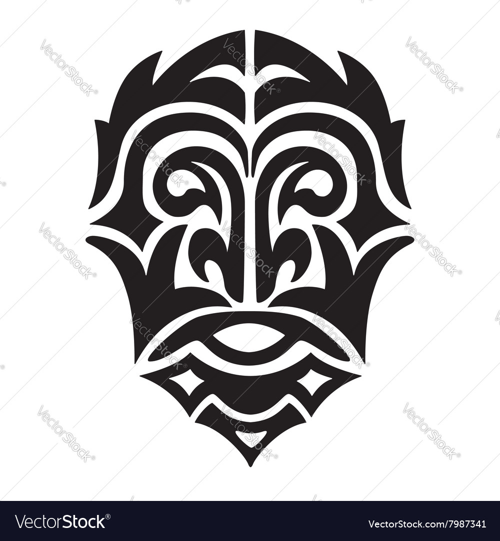 Tribal man head Royalty Free Vector Image - VectorStock