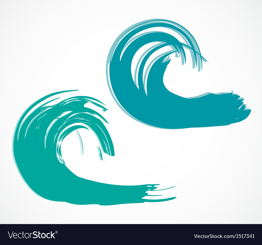 Two wave Royalty Free Vector Image - VectorStock