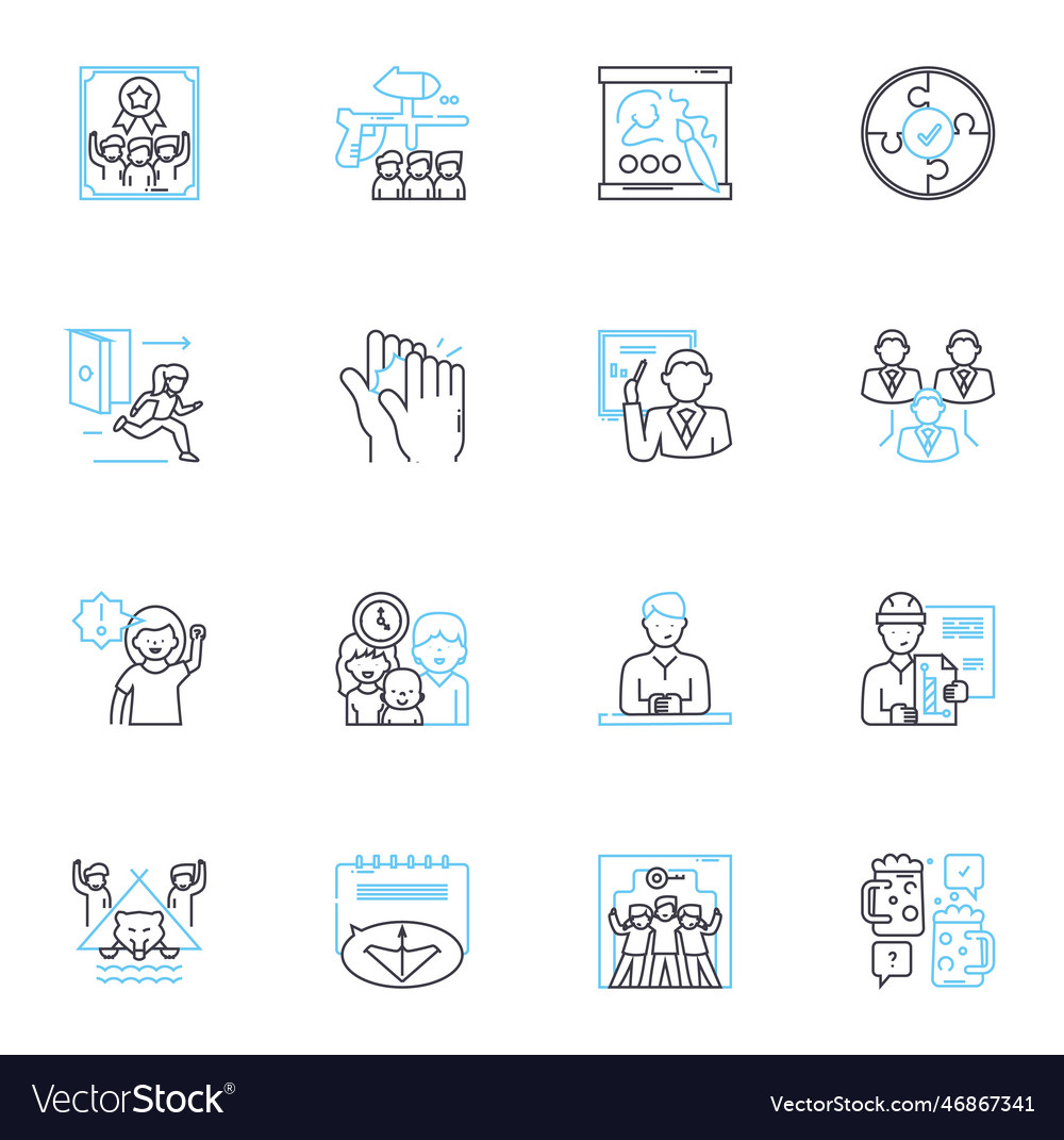 Unity and solidarity linear icons set empathy Vector Image Unity and solidarity linear icons set empathy Vector Image