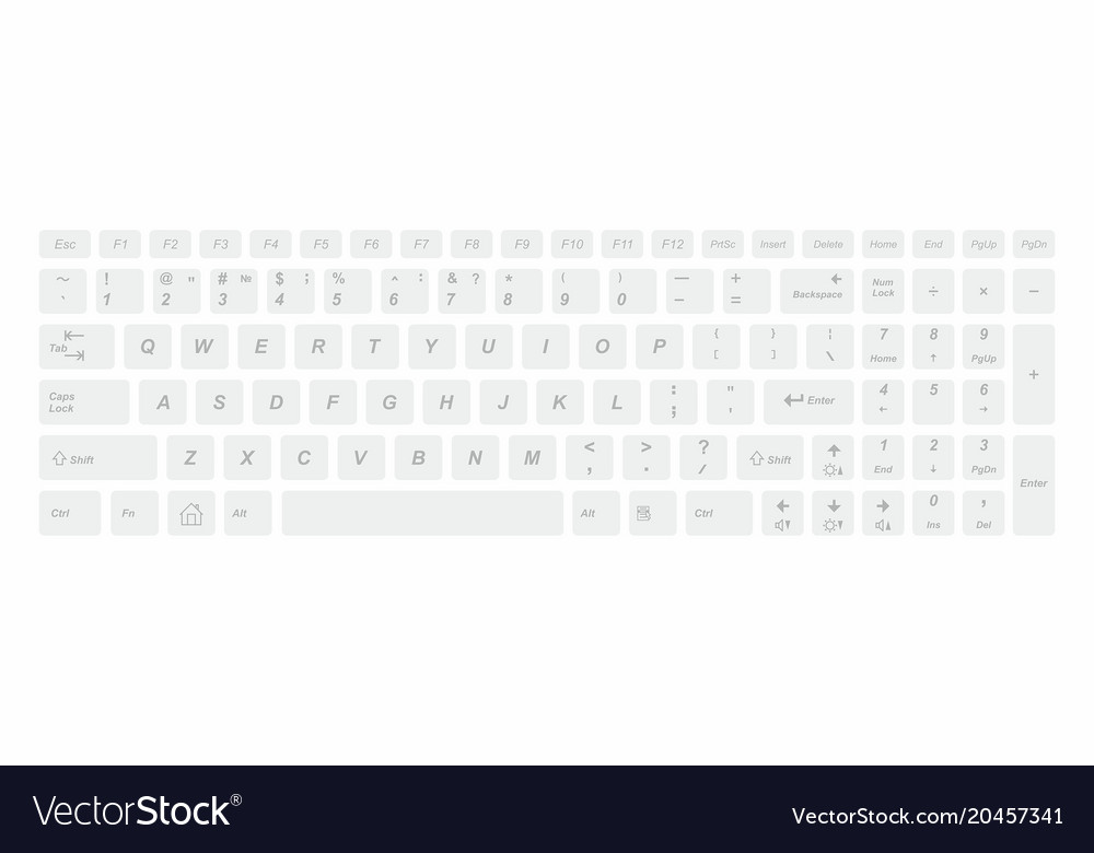 White computer keyboard Royalty Free Vector Image