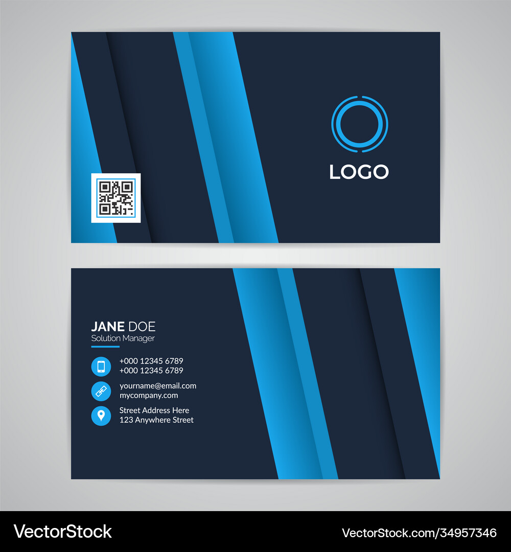Business card id template mockup abstract modern Vector Image