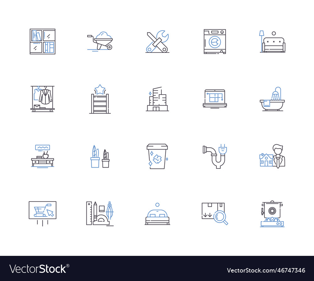Home outline icons collection house abode Vector Image Home outline icons collection house abode Vector Image