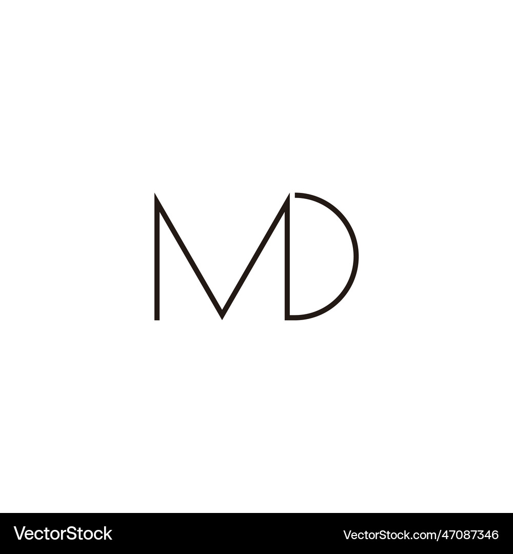 Letter md line geometric symbol simple logo Vector Image