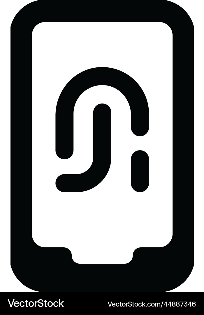 Mobile fingerprint lock icon Royalty Free Vector Image