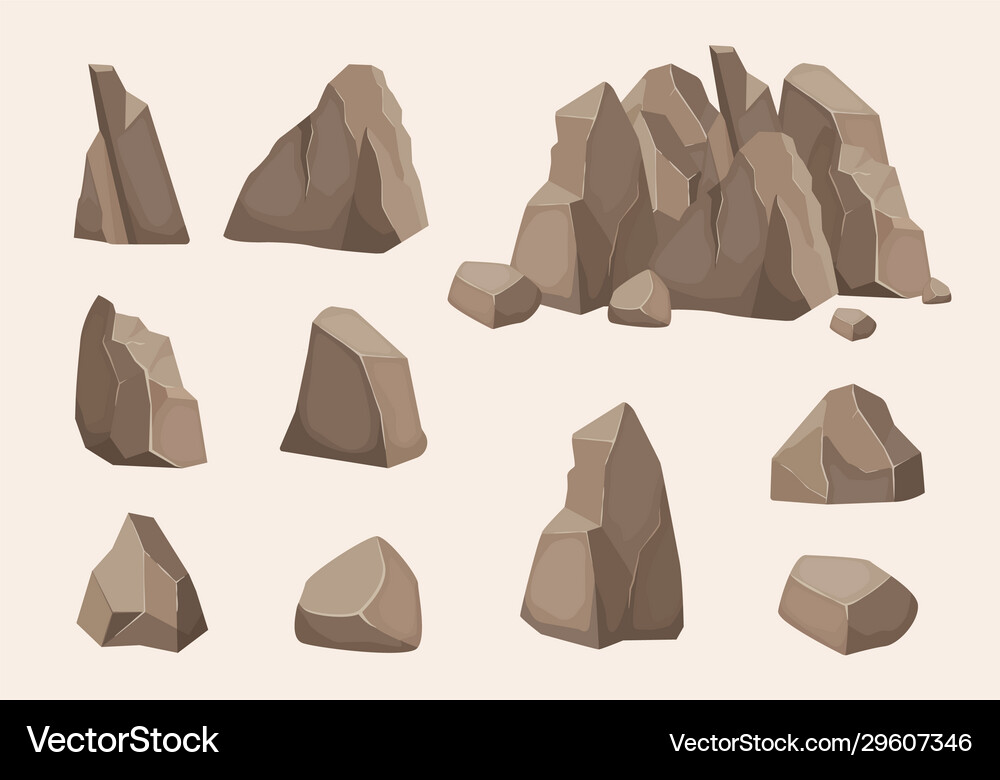 Mountain stones nature collection stones power Vector Image