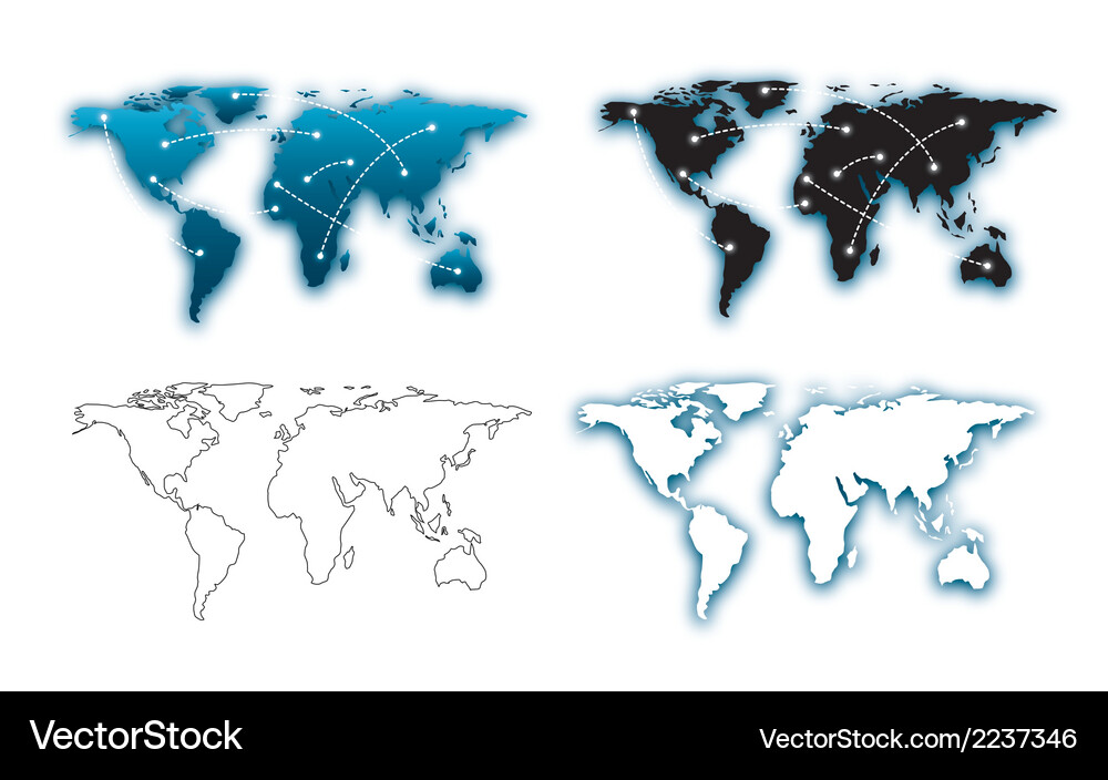 Set maps over white background Royalty Free Vector Image