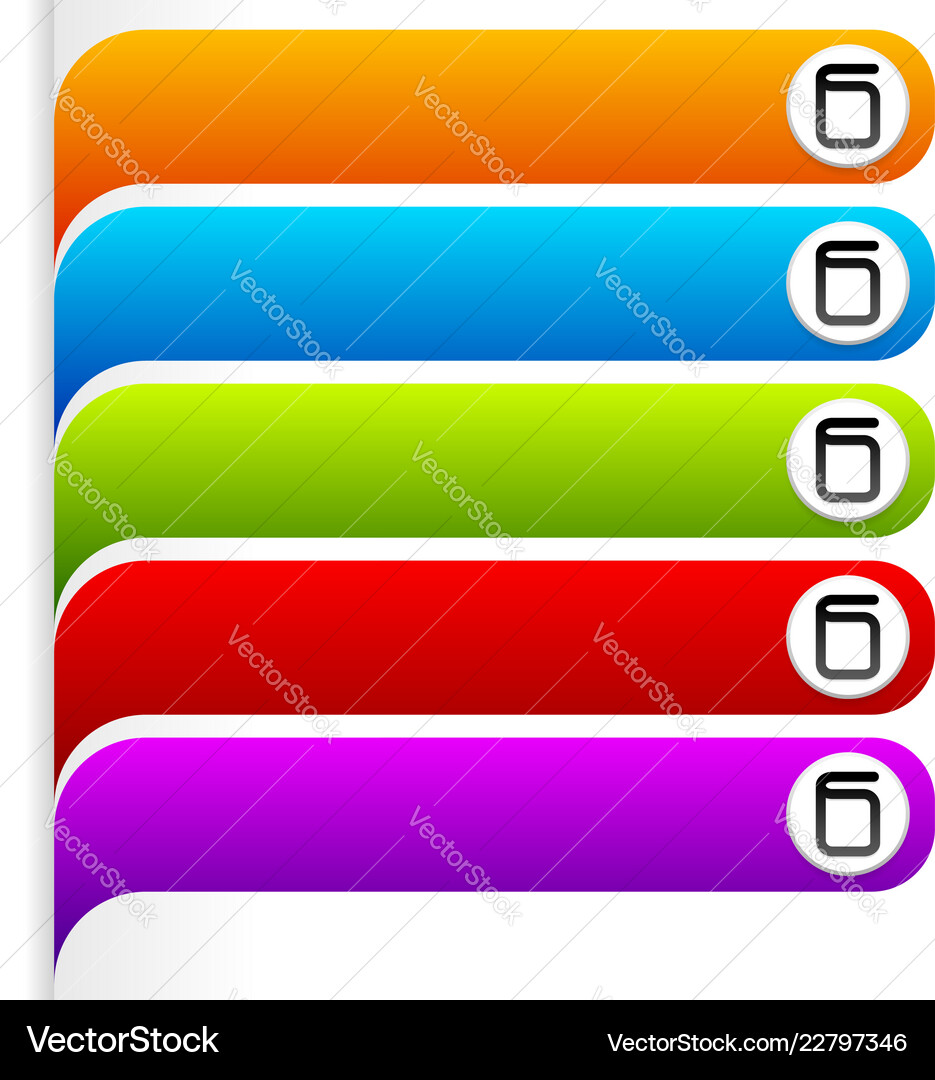Set of bright colorful oblong design elements Vector Image