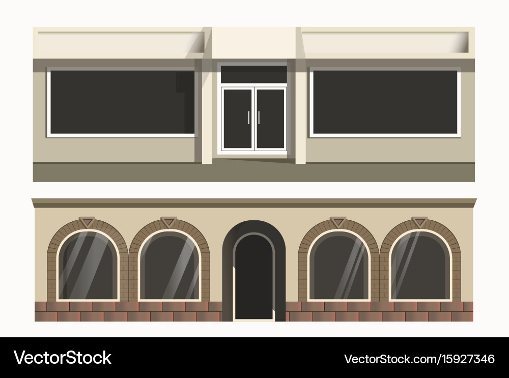 Showcases shops with vintage design isolated Vector Image