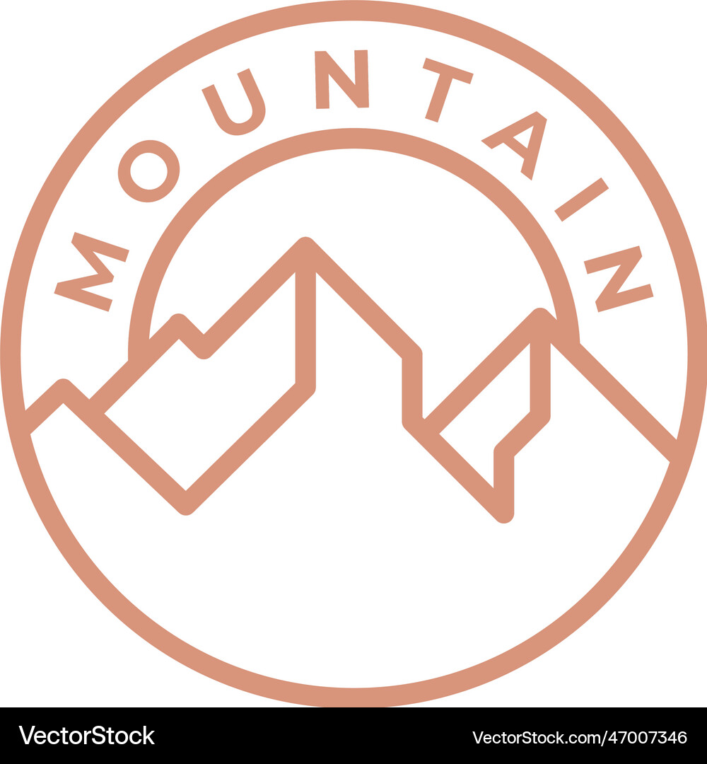 Simple abstract mountain line art minimalist logo Vector Image