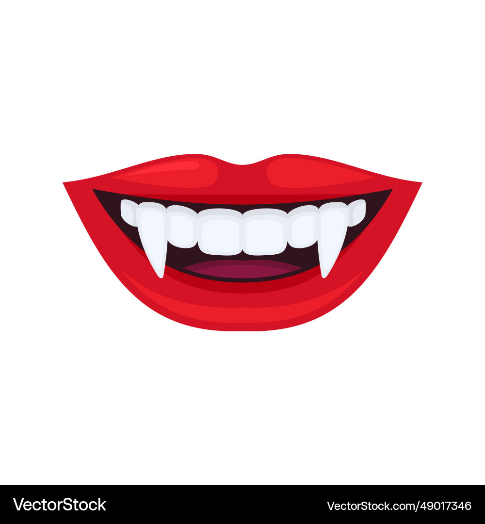 Smile of vampire on white background Royalty Free Vector