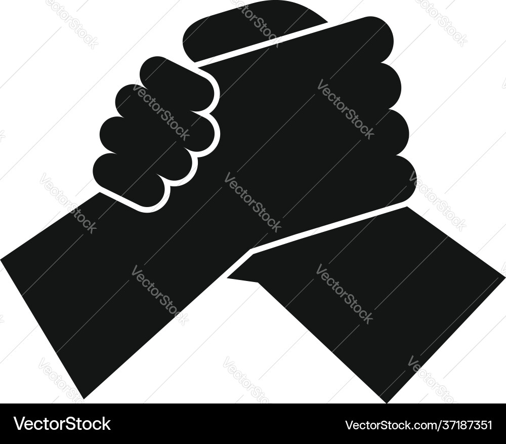 Arm wrestling hands icon simple style Royalty Free Vector
