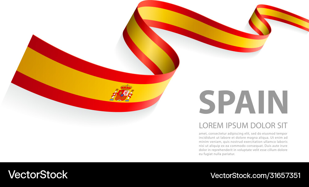 Banner with spain flag colors Royalty Free Vector Image