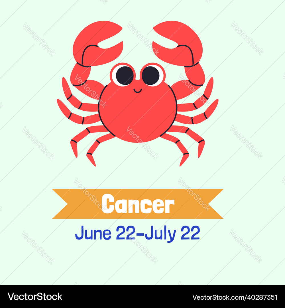 Cartoon zodiac sign flat design Royalty Free Vector Image
