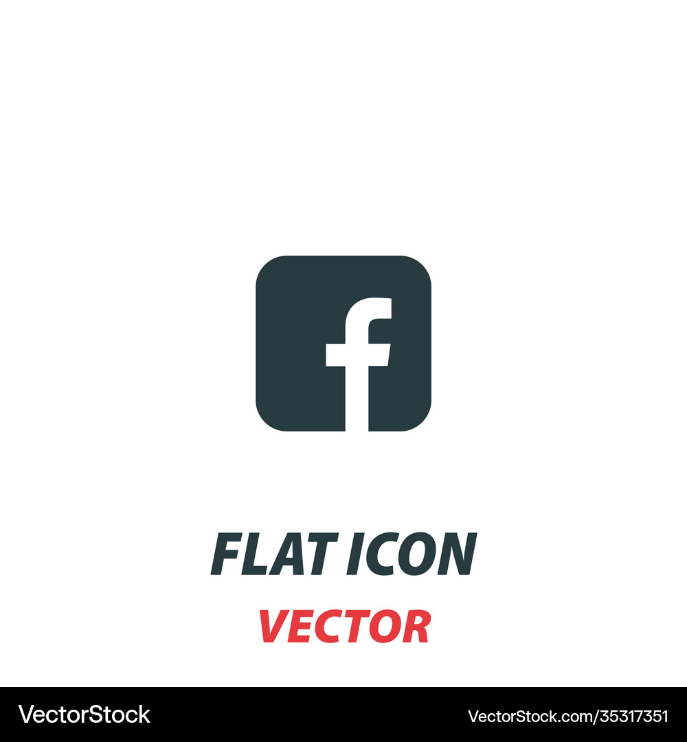 F single letter icon in a flat style pictograph Vector Image