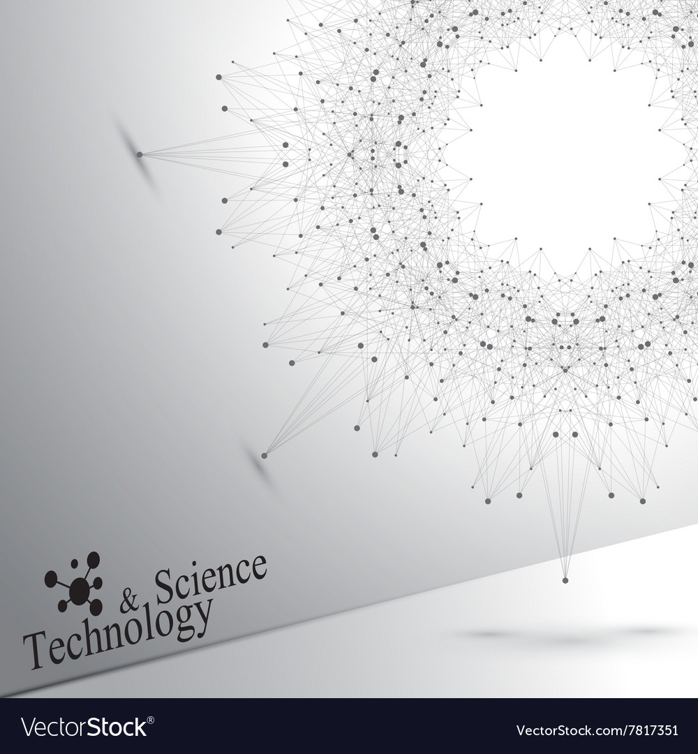 Geometric Abstract Form With Connected Lines Vector Image