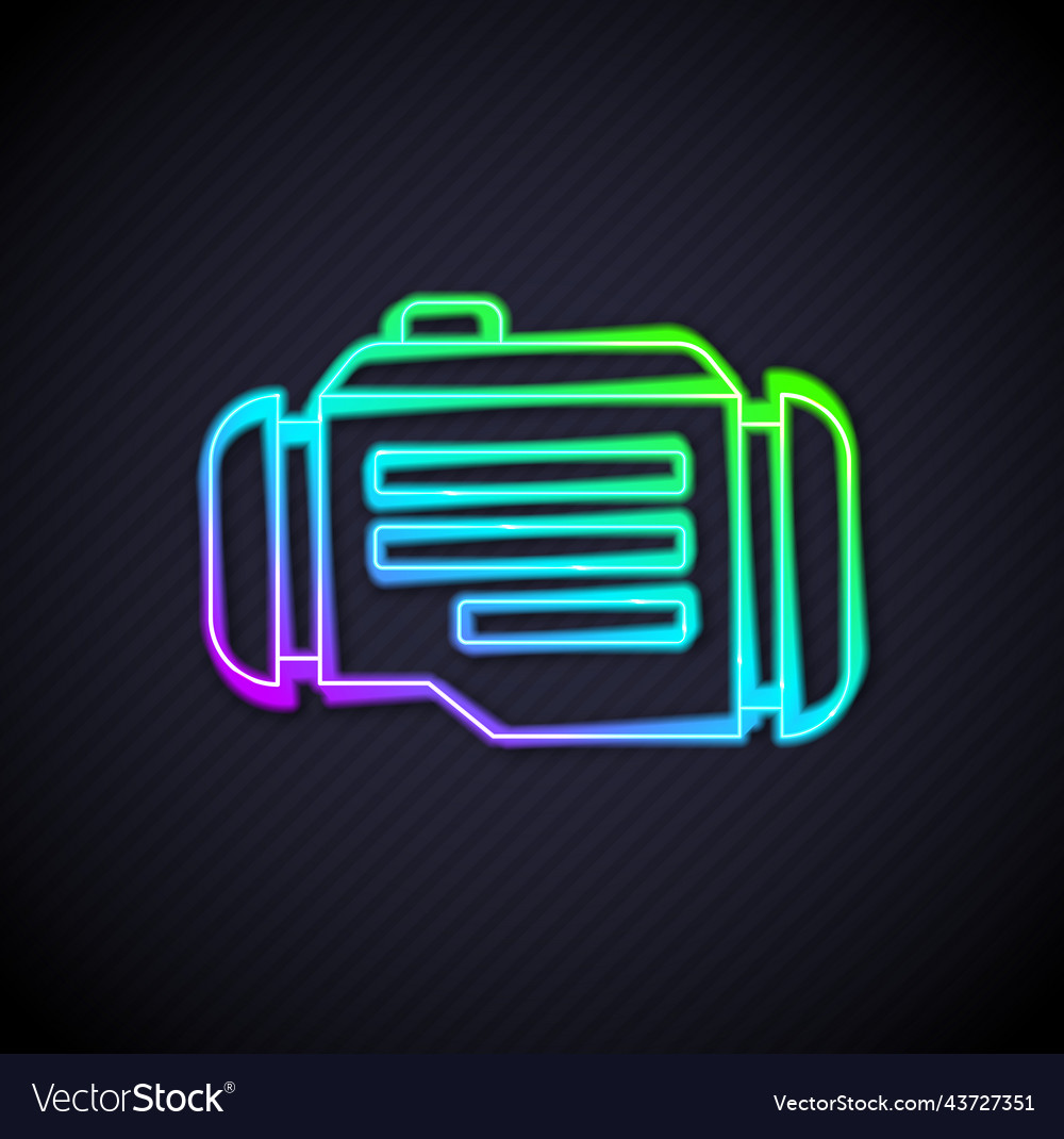 Glowing neon line check engine icon isolated Vector Image Glowing neon line check engine icon isolated Vector Image