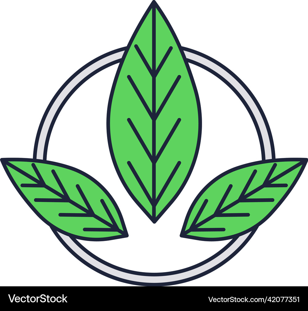 Green energy sources icon plant in circle Vector Image