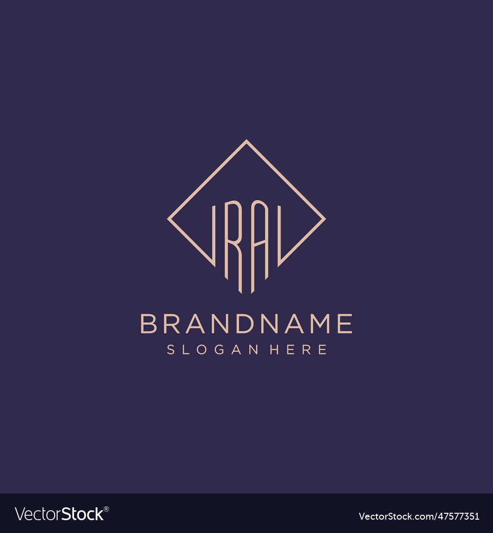 Initials ra logo monogram with rectangle style Vector Image