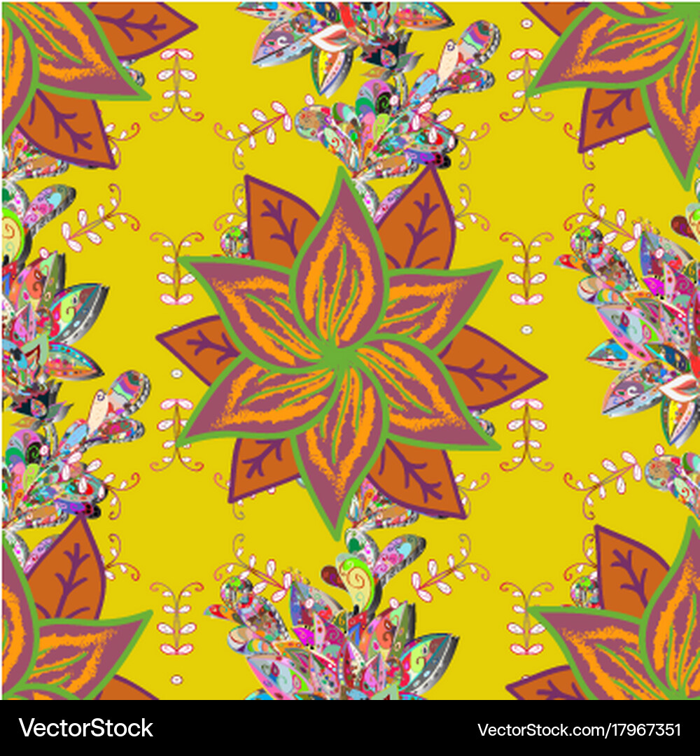 Seamless pattern with floral ornament flowers Vector Image