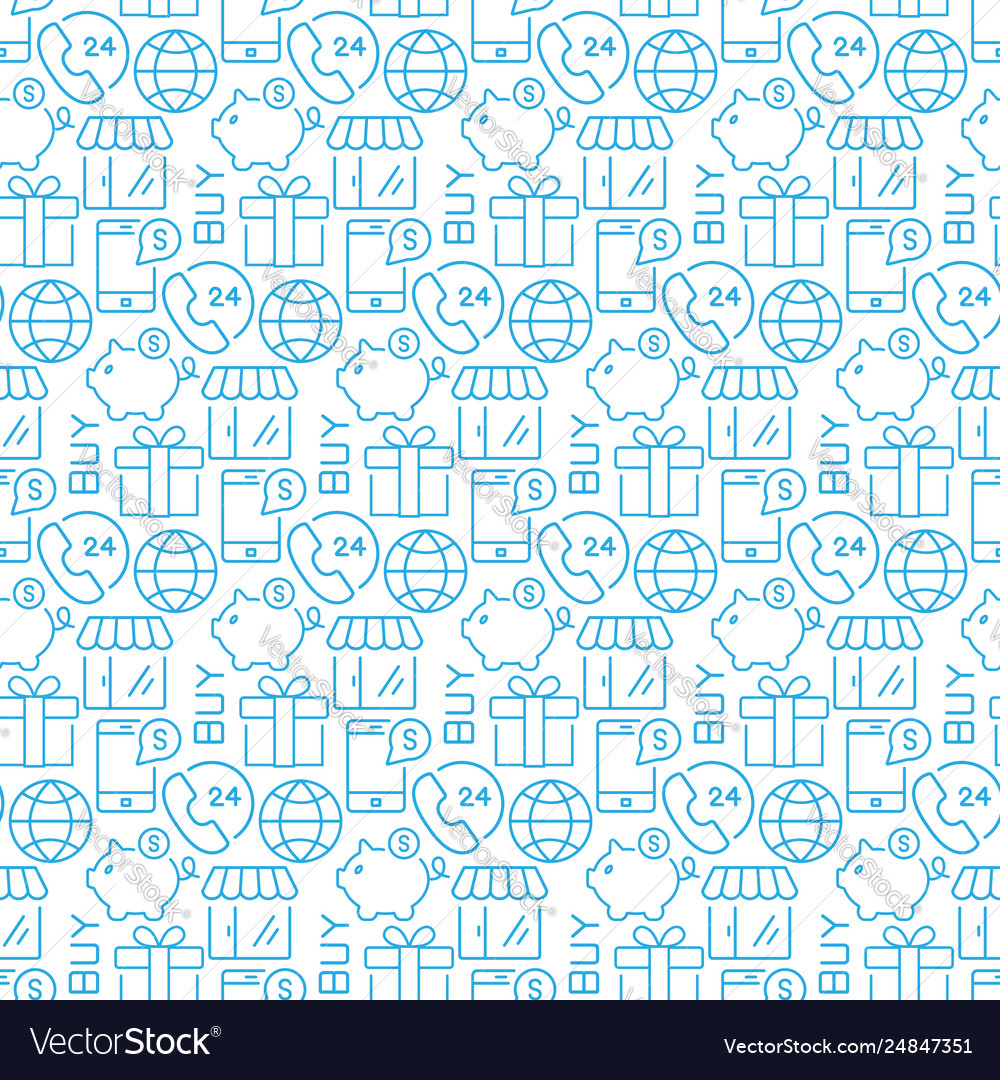 Seamless pattern with icons e- commerce items Vector Image