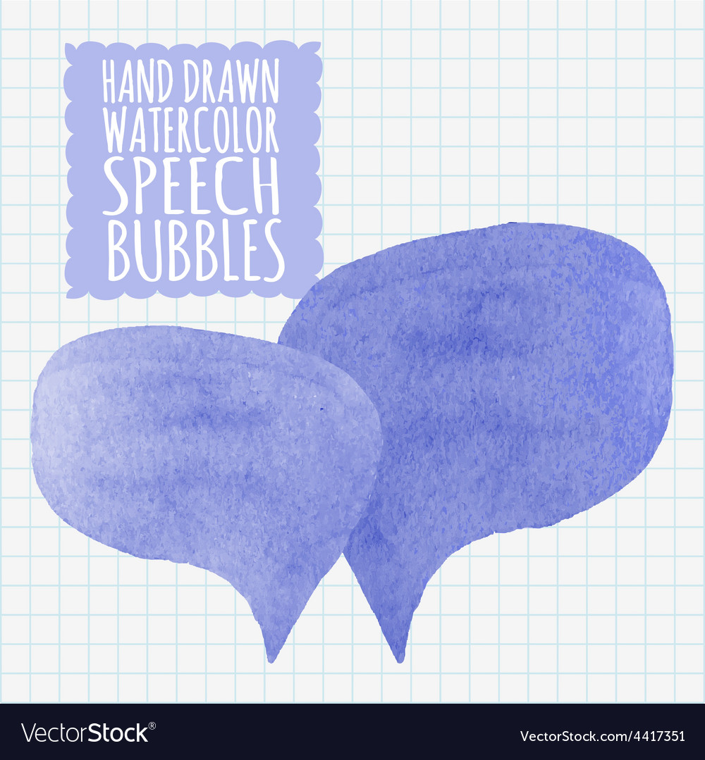 Set of watercolor speech bubbles decoration Vector Image