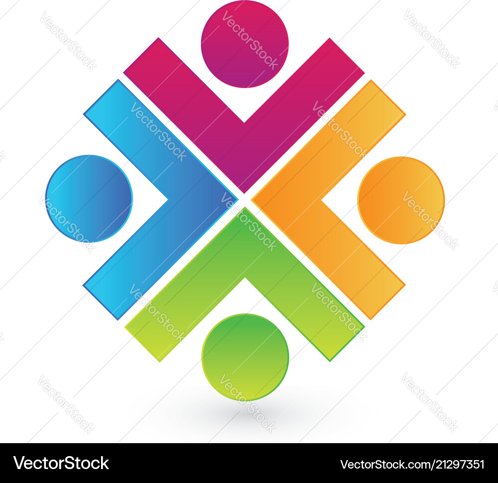 Teamwork people business branding logo Royalty Free Vector