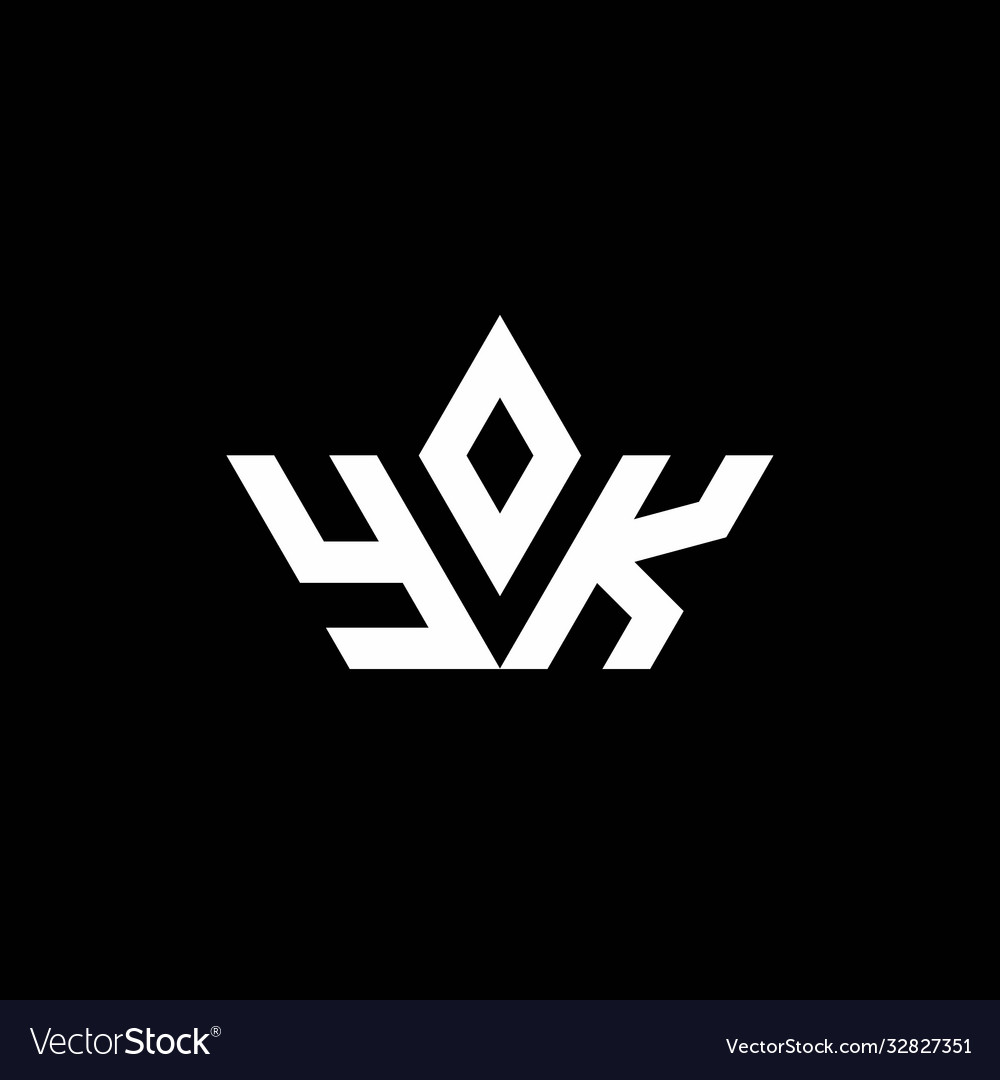Yk monogram logo with crown shape luxury style Vector Image