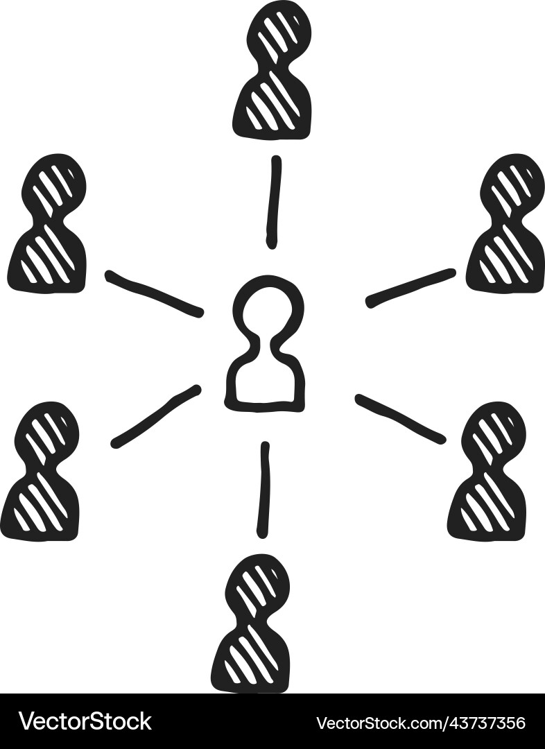Business people connection social network doodle Vector Image