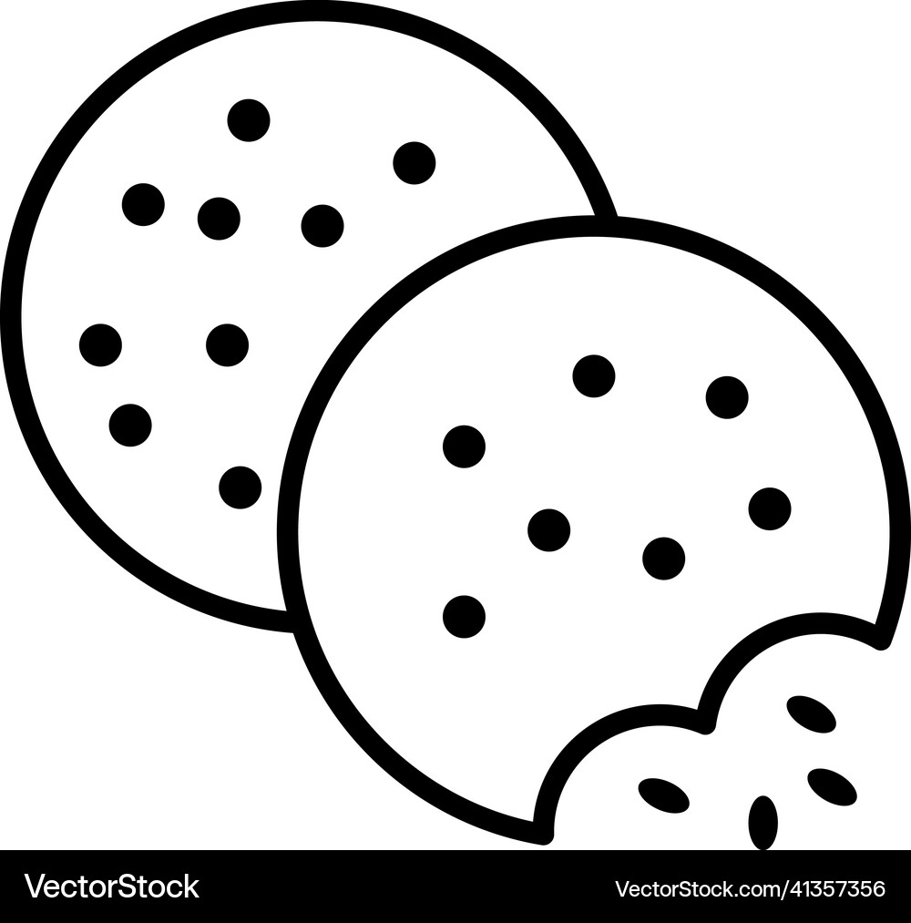 Cookies outline icon food Royalty Free Vector Image
