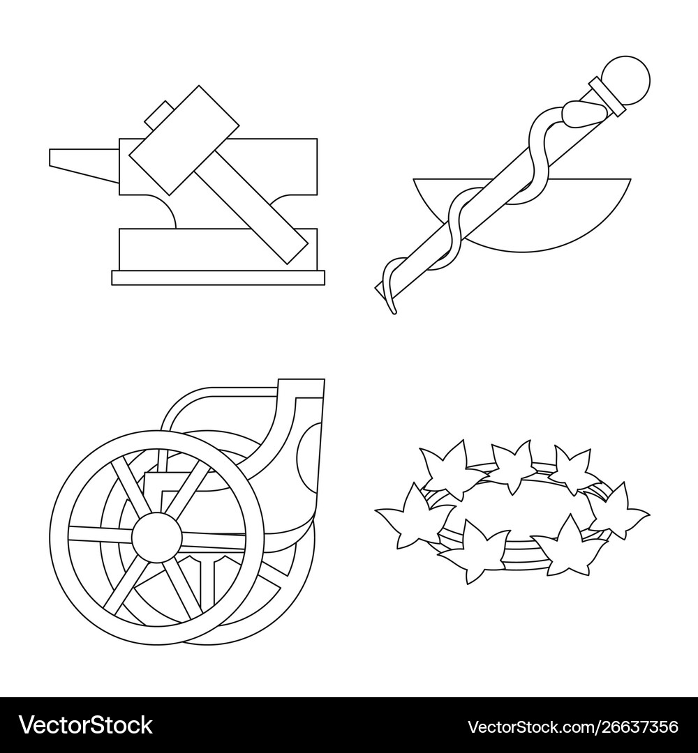 Design mythology and god logo set Royalty Free Vector Image