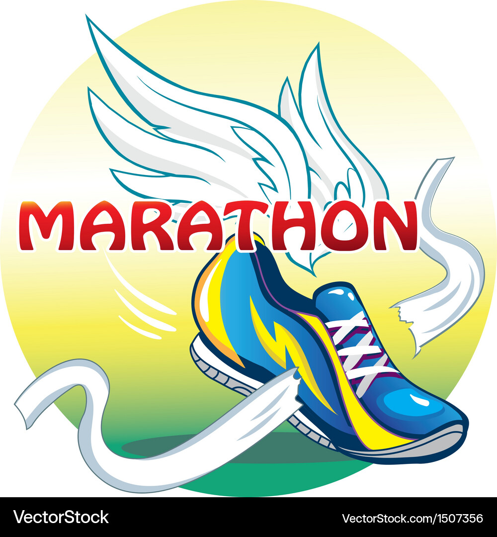 Emblem of the marathon Royalty Free Vector Image