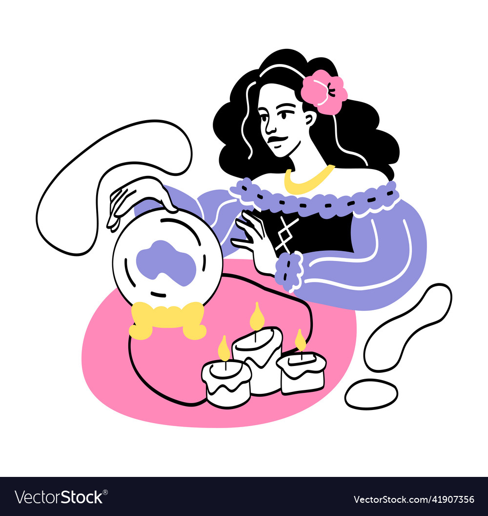 Fortune tellers predicting future Royalty Free Vector Image