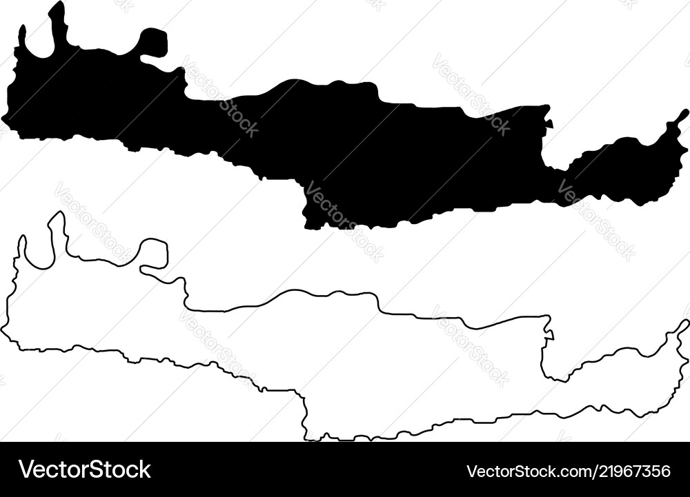 Island of crete map Royalty Free Vector Image - VectorStock