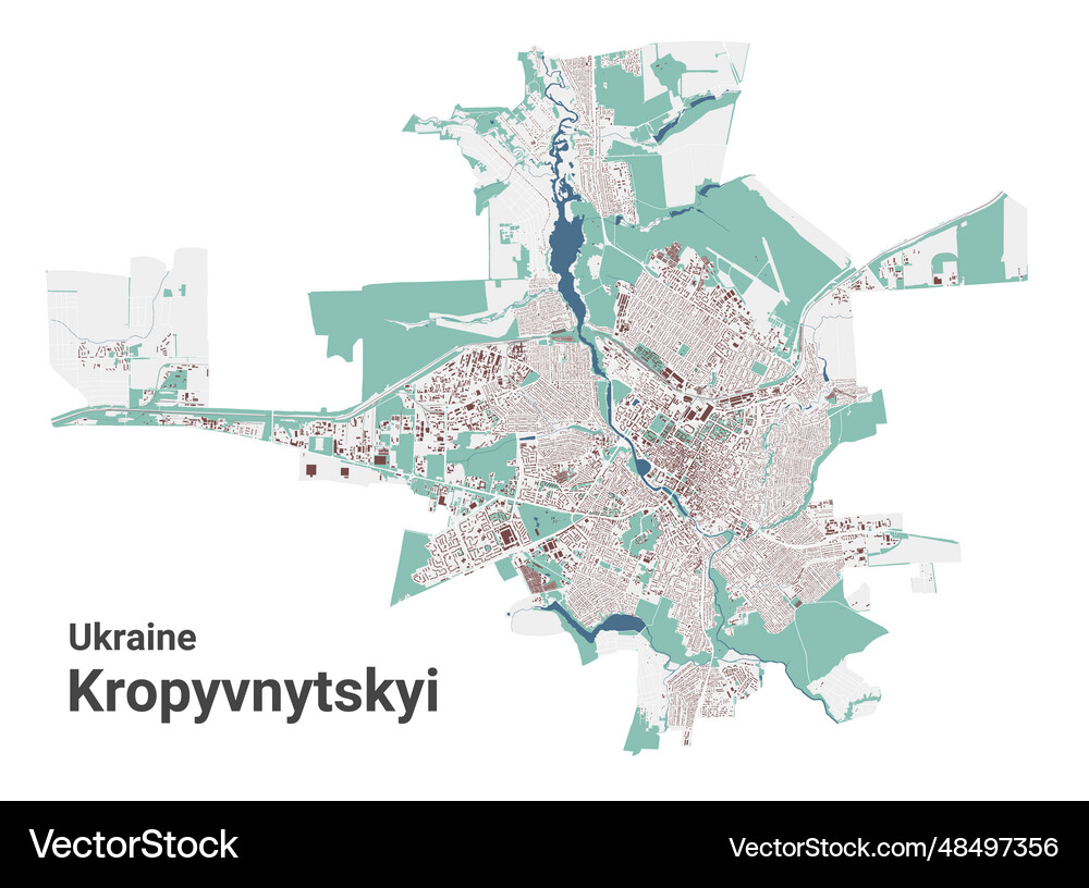 Kropyvnytskyi map oblast center city in ukraine Vector Image