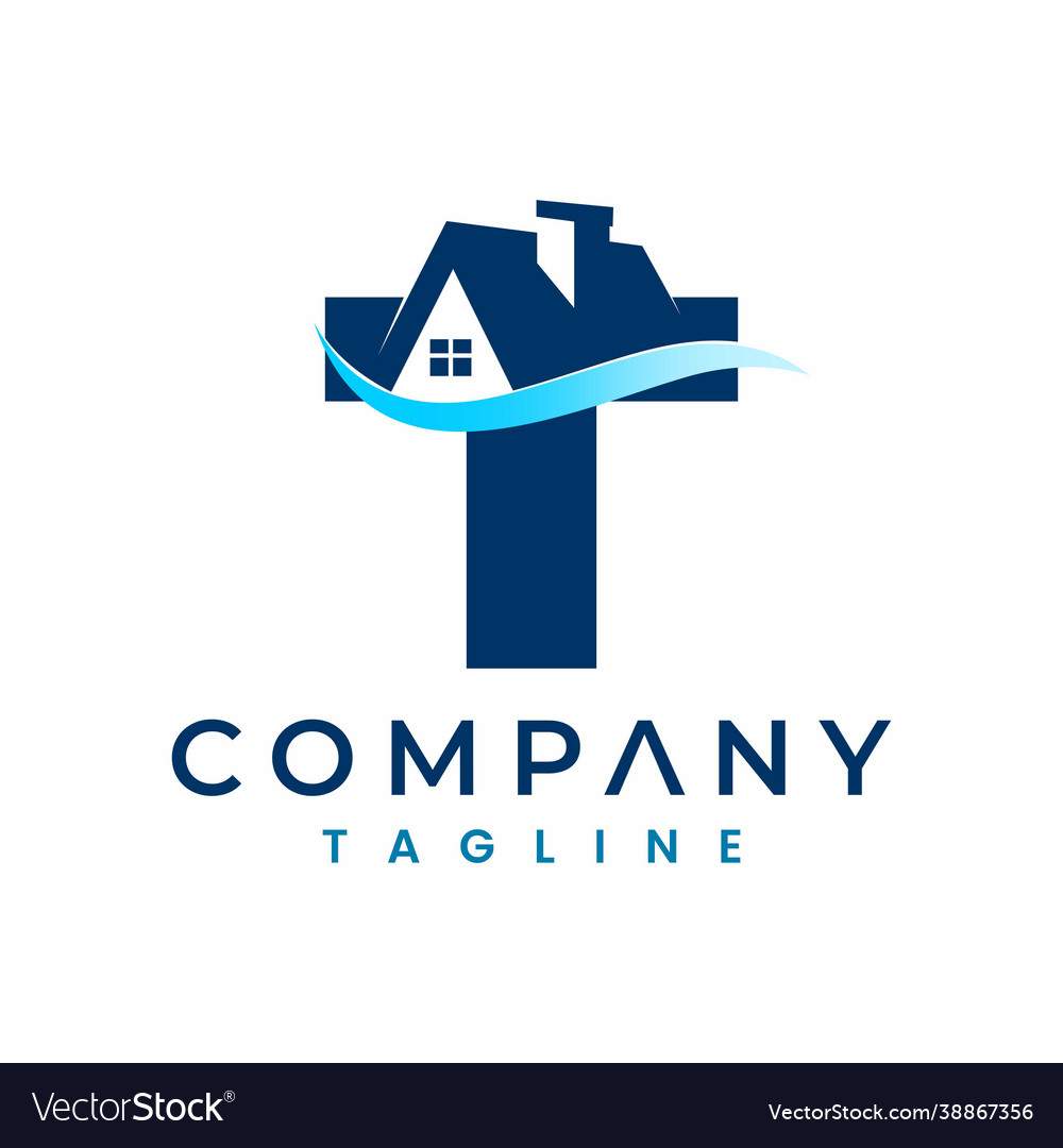 Letter t house logo initial home Royalty Free Vector Image Letter t house logo initial home Royalty Free Vector Image