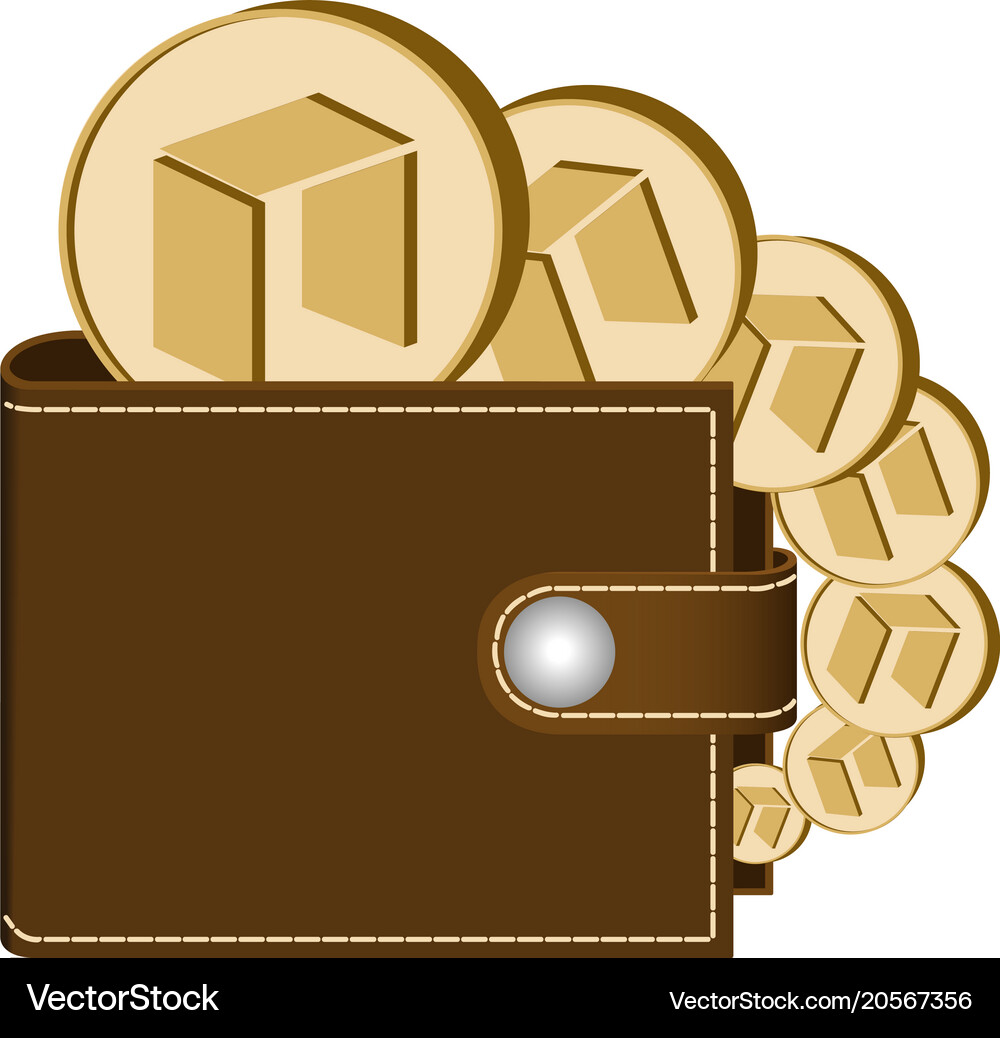 Neo wallet with coins on a white background Vector Image